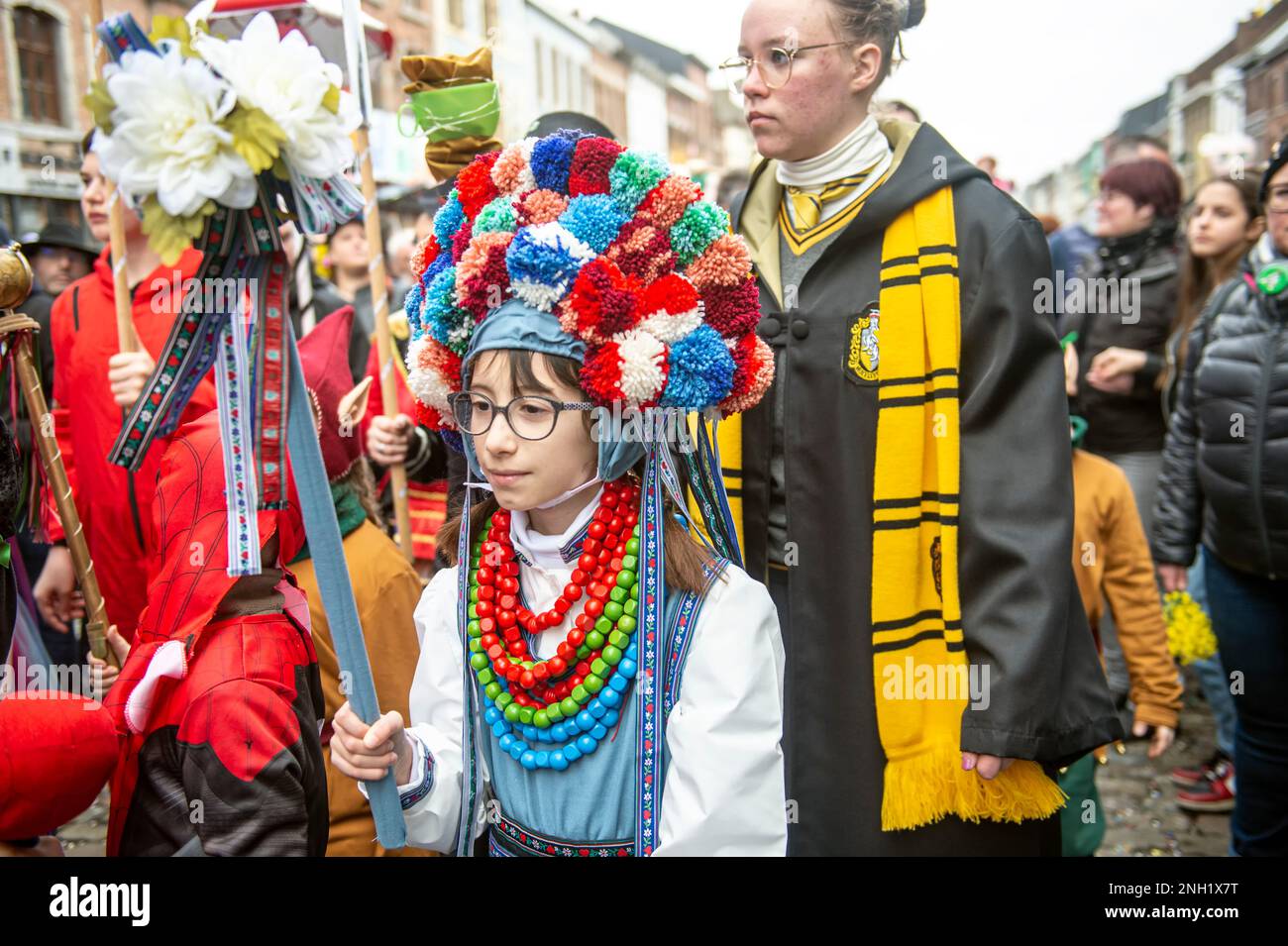 Carnaval de Binche dimanche gras Stock Photo - Alamy