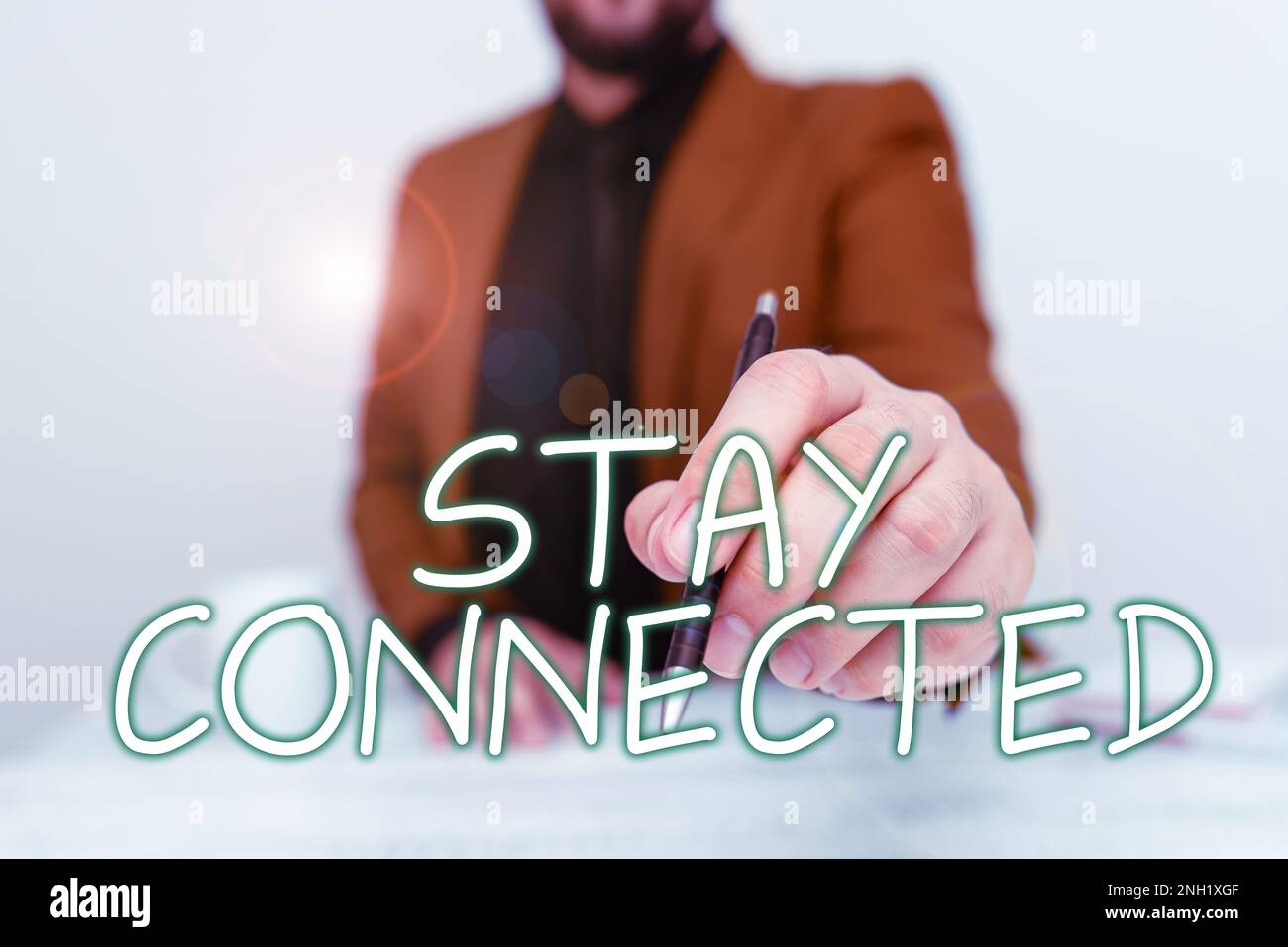 Hand writing sign Stay Connected. Conceptual photo To keep ...