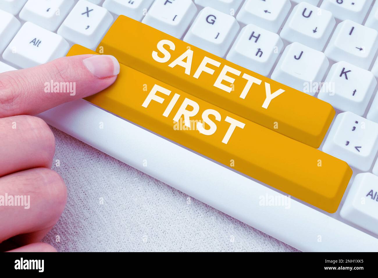 Conceptual caption Safety First. Business concept Avoid any unnecessary ...