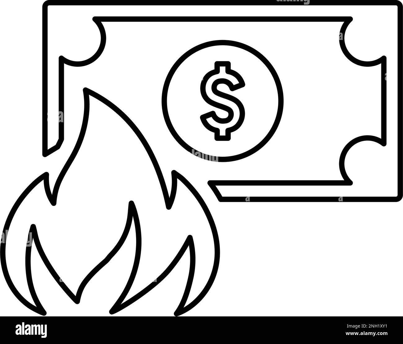 Money Burning icon. Fully editable vector EPS use for printed materials ...