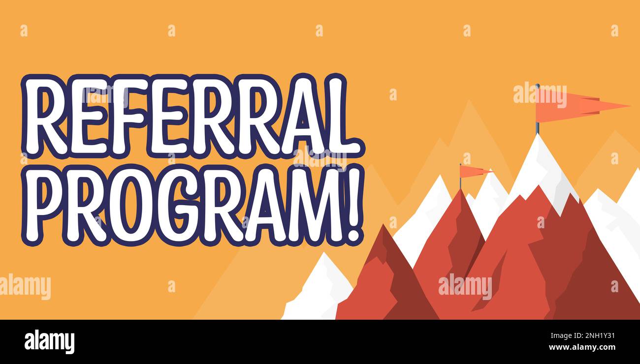 Text showing inspiration Referral Program. Word Written on sending own ...