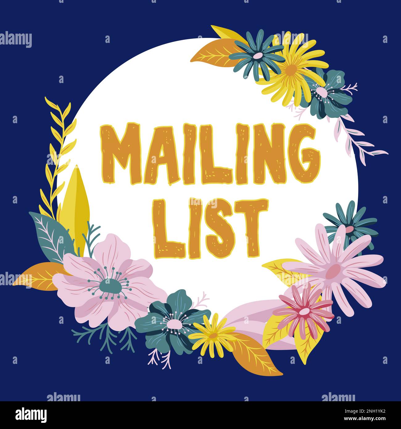 Hand writing sign Mailing List. Internet Concept list of people who ...