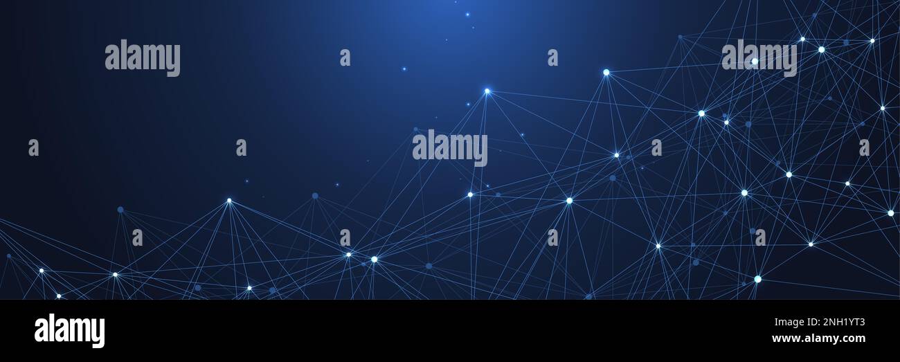 Technology abstract lines and dots connection background. Connection digital data and big data ...