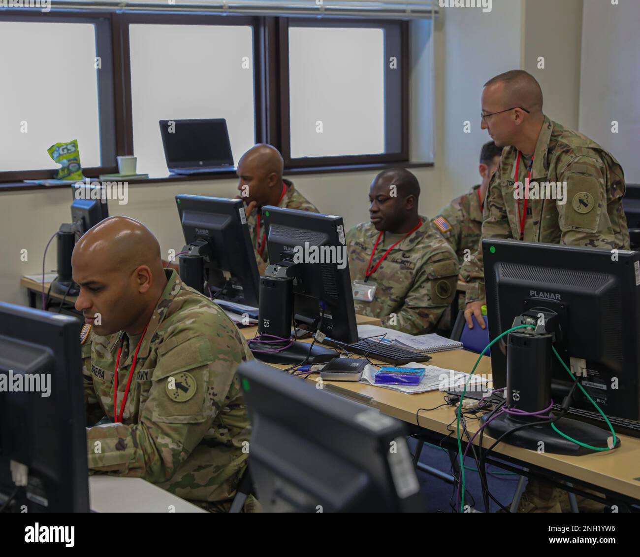 U.S. Army service members participate in the operations of the Yama ...
