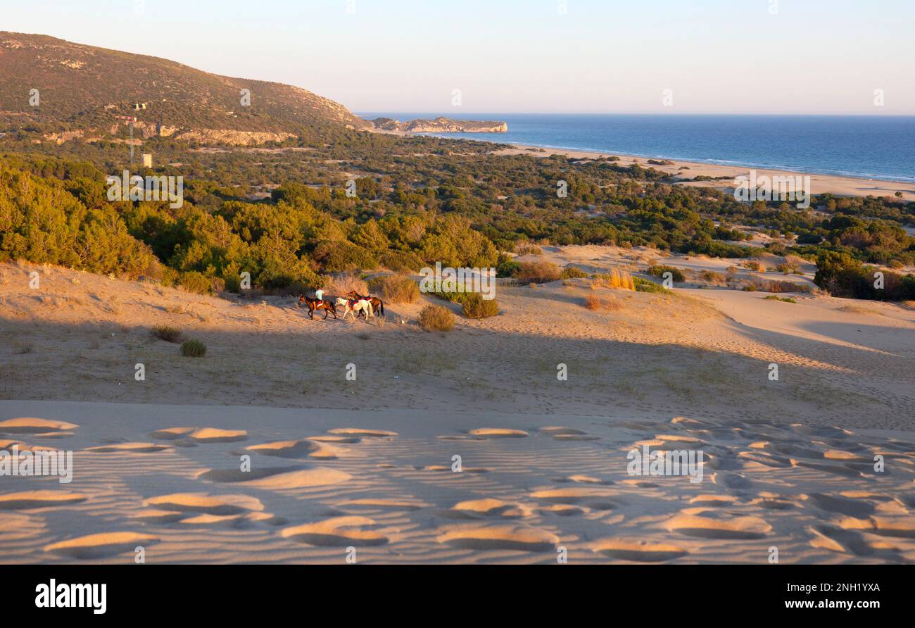 Evening sunlight on Patara beach near the ancient Lycian city of Patara ...
