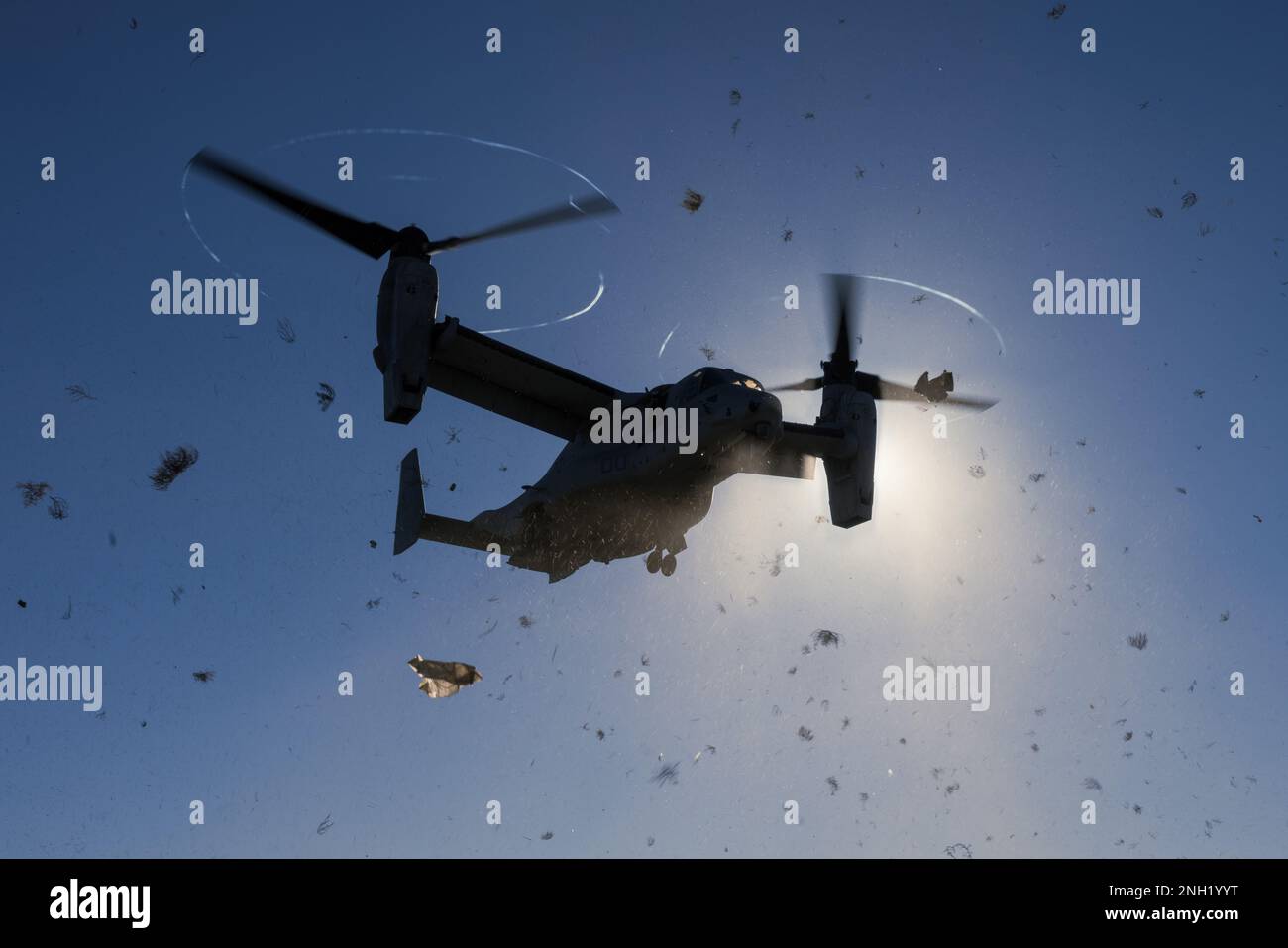 A U.S. Marine MV-22B Osprey with Marine Medium Tiltrotor Squadron 164 ...