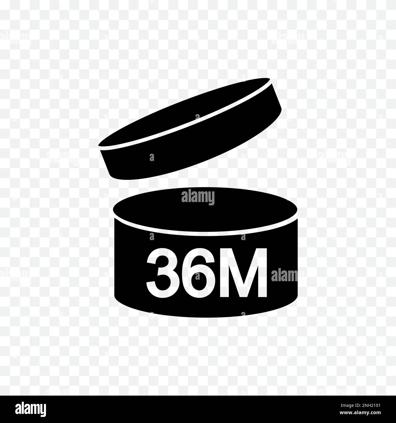 36m PAO icon. 36 months period after opening sign. Thin line jar with ...