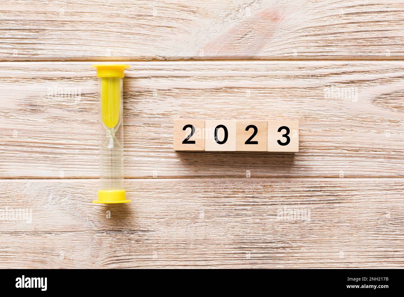New Year 2023 sand timer. Resolution, time, plan, goal, motivation ...
