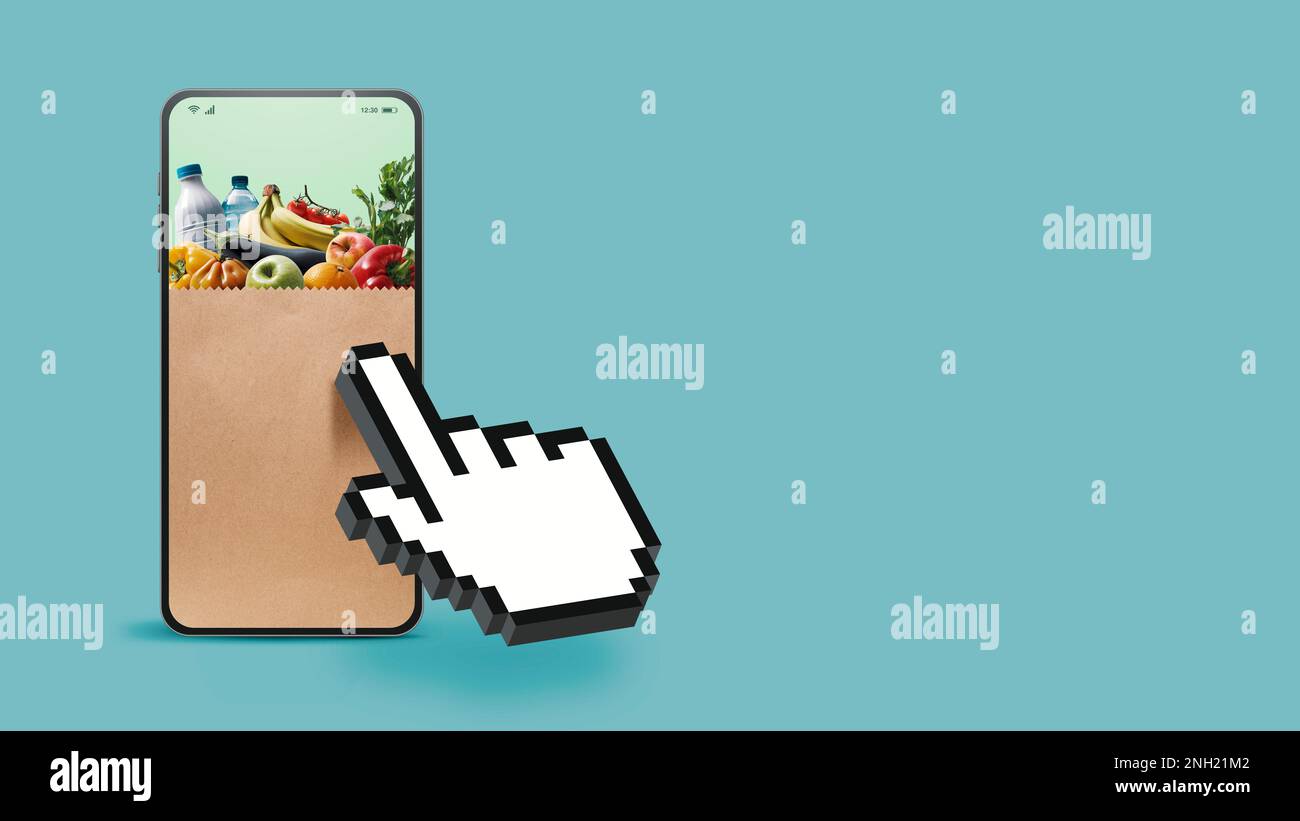 Shopping bag internet cursor hi-res stock photography and images - Alamy