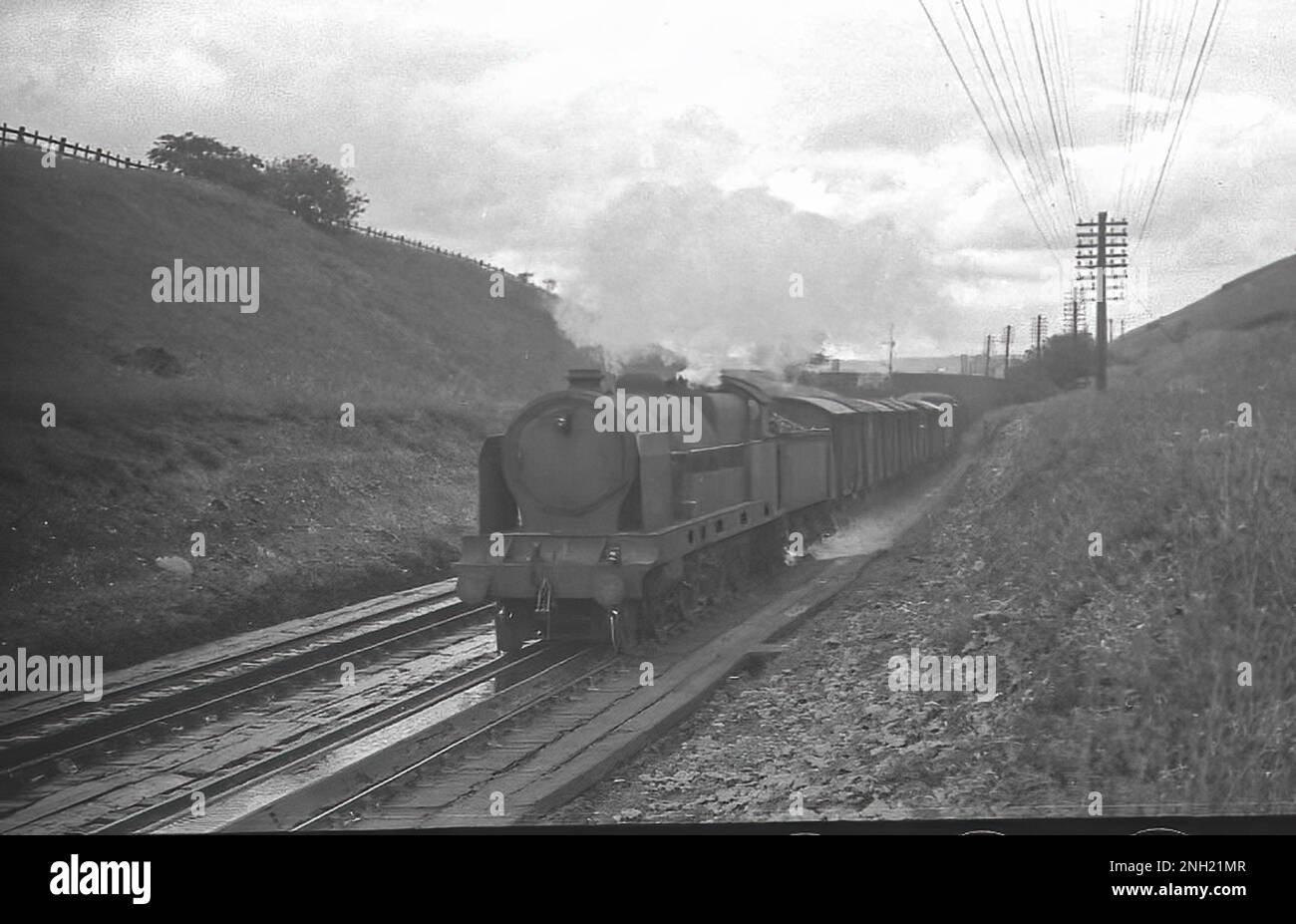 Unidentifed LMS "Claughton" Class 4-6-0 steam locomotive hauls an ...