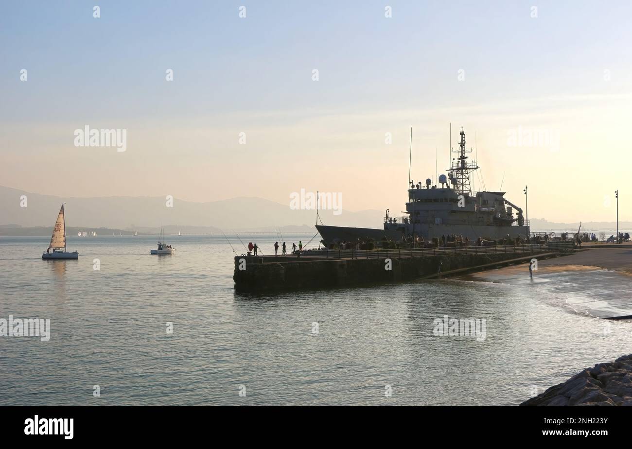 Spanish patrol boat Serviola P-71 launched 10 May 1990 moored in the ...