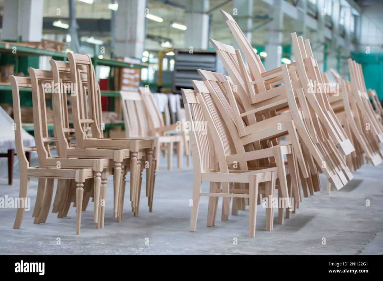 Furniture production from a natural tree. Production of chairs at the ...