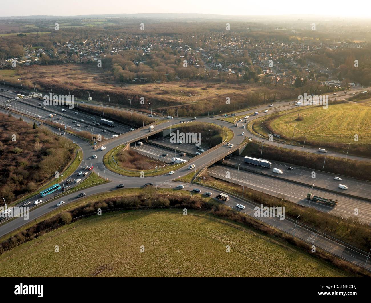 Motorway Junction Aerial View Stock Photo - Alamy