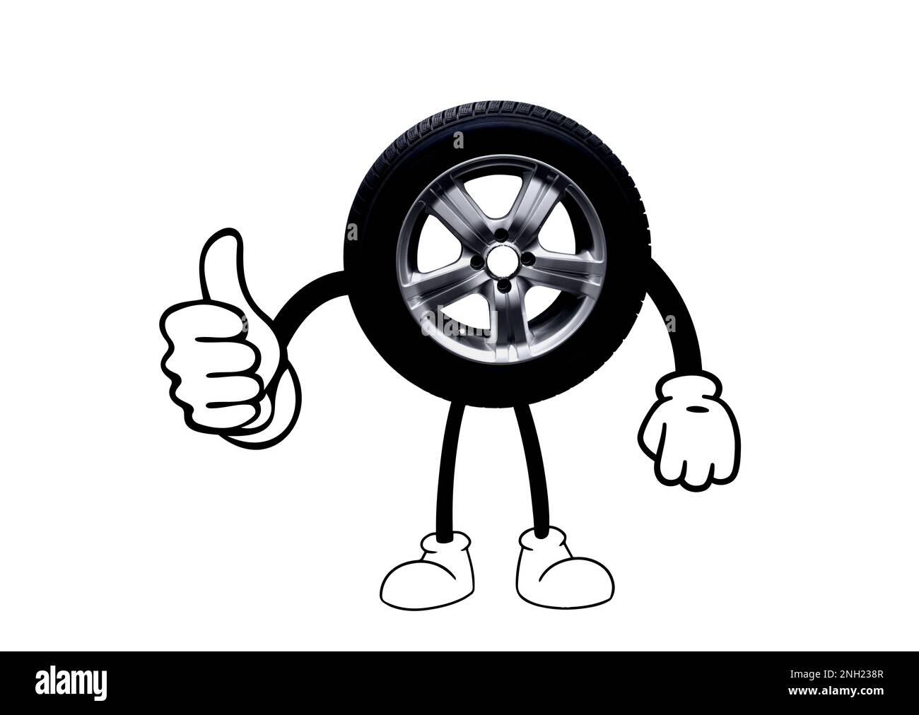 Mascot Illustration Featuring a Running/Rolling Tire Stock Photo - Alamy