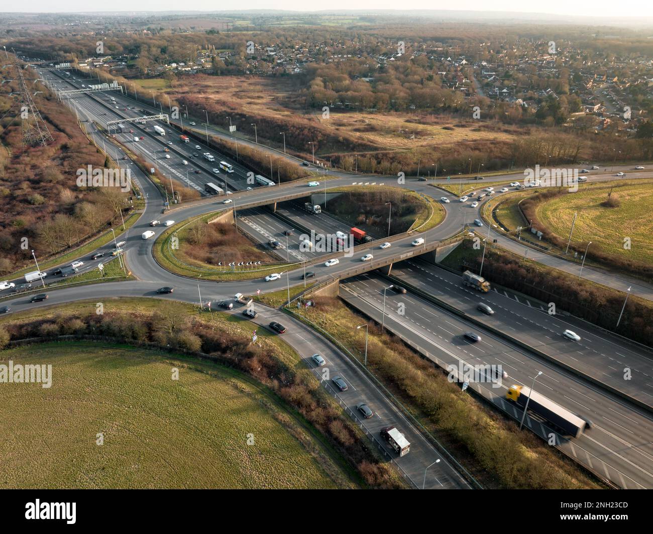 Motorway Junction Aerial View Stock Photo - Alamy