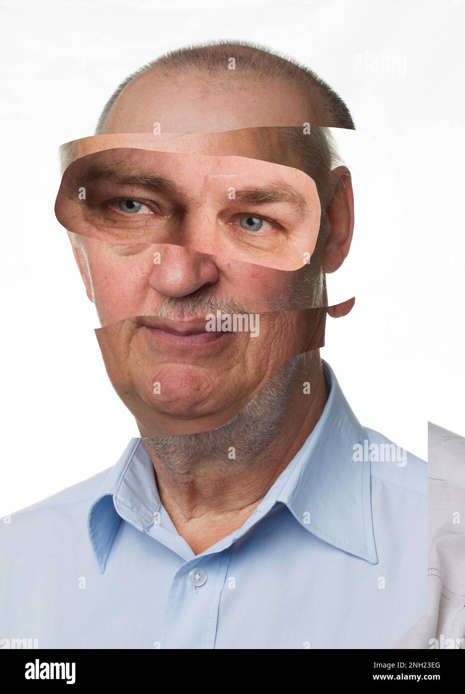 Collage of parts of the face of different men. Funny ridiculous ...