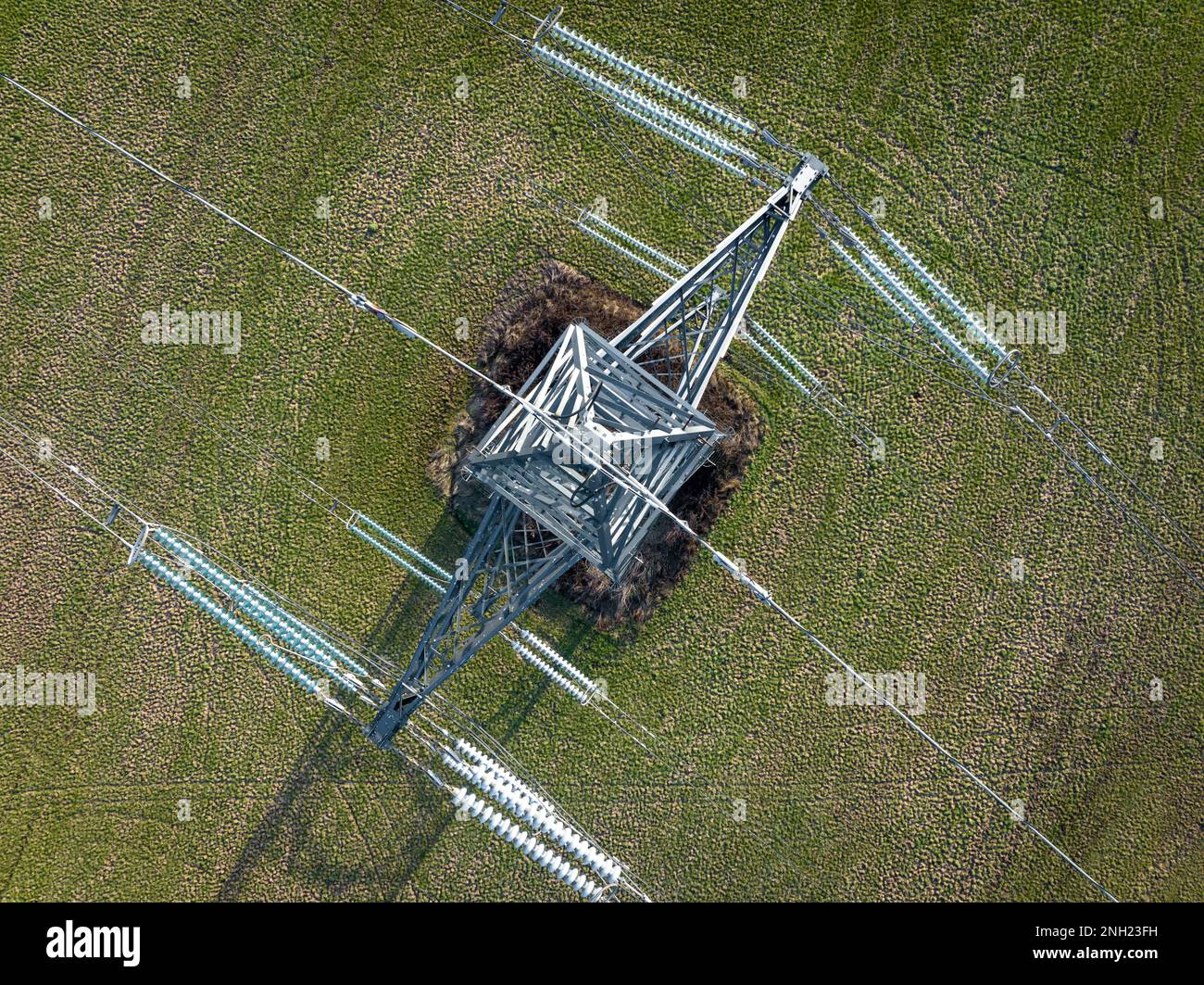 Electricity Pylon Aerial View Stock Photo - Alamy
