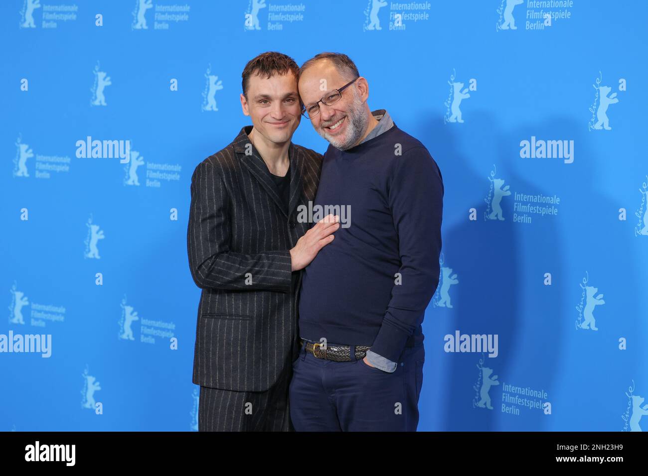 Berlin, Germany. 20th Feb, 2023. Actor Franz Rogowski from Germany (l ...