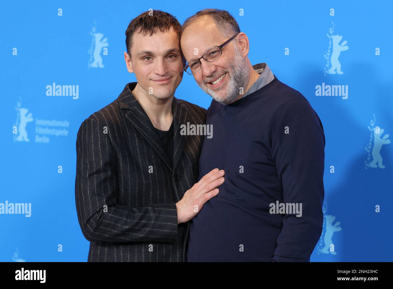 Berlin, Germany. 20th Feb, 2023. Actor Franz Rogowski from Germany (l ...