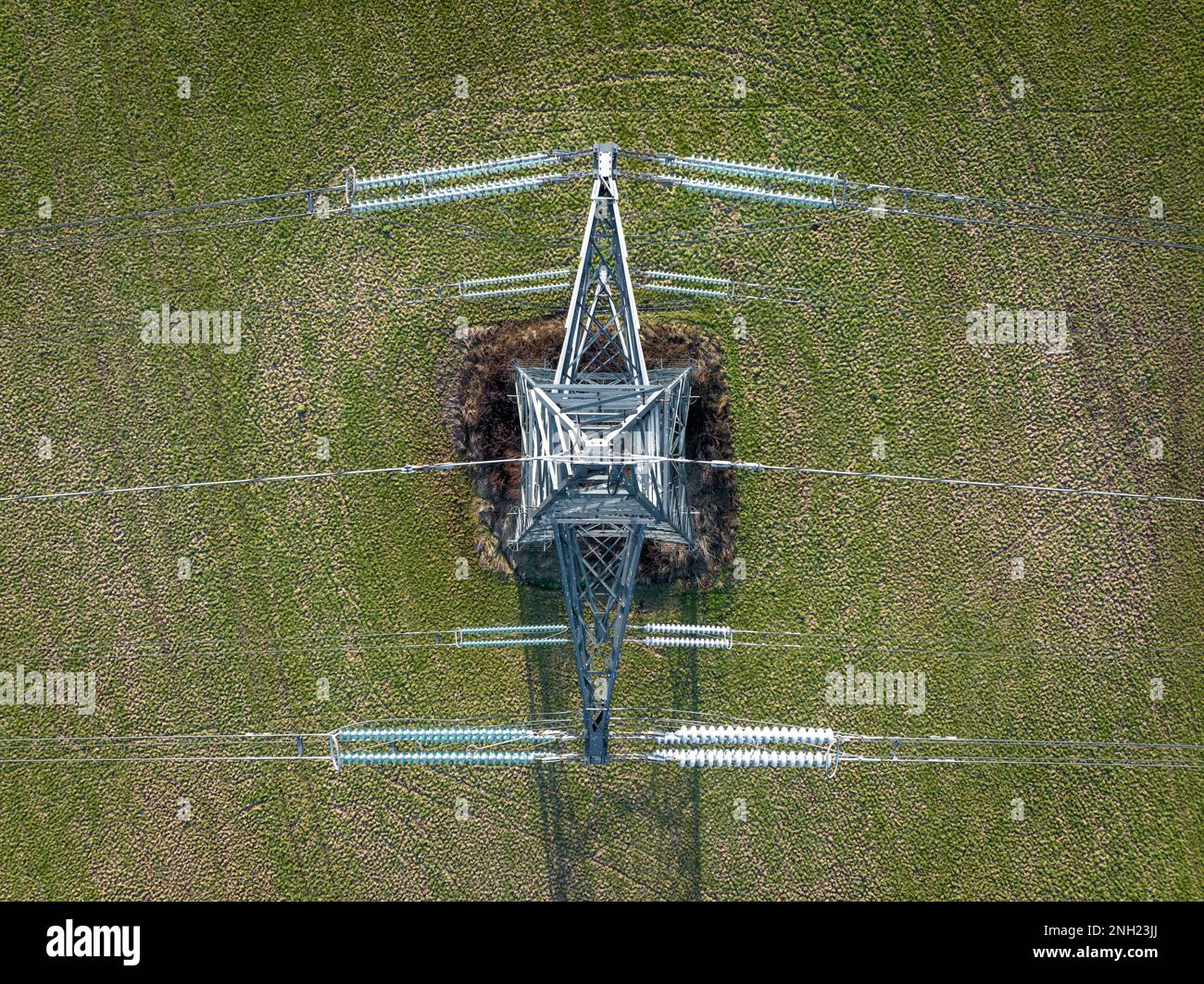 Electricity Pylon Aerial View Stock Photo - Alamy