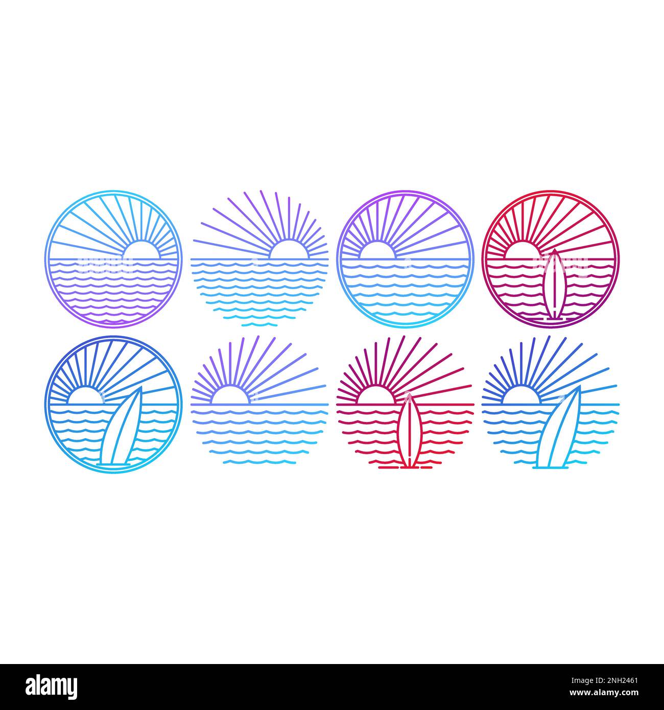 Summer theme collection design artwork. Editable, vector illustration ...