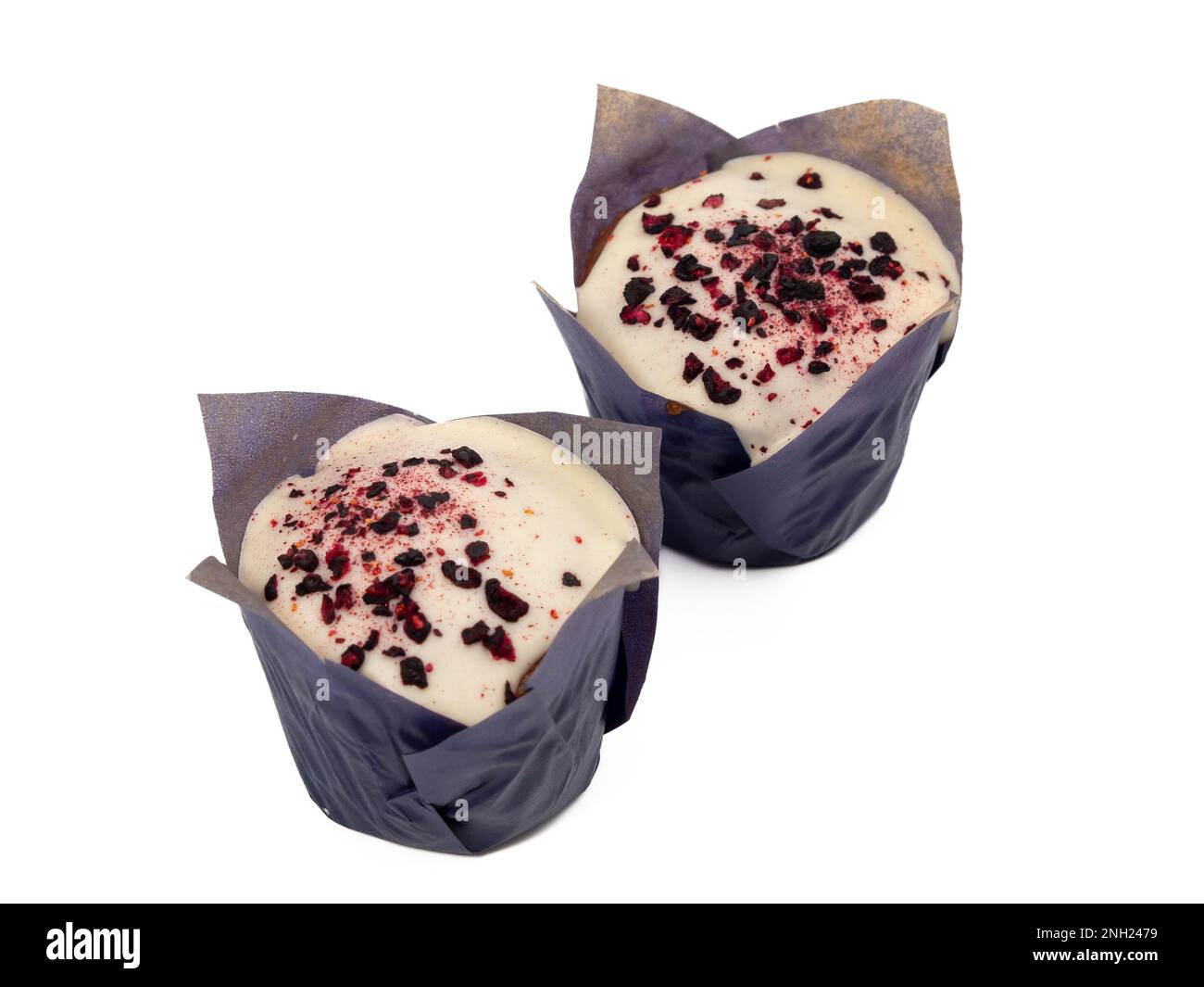 Muffins isolated on white background. Fresh muffins. Close-up Stock ...