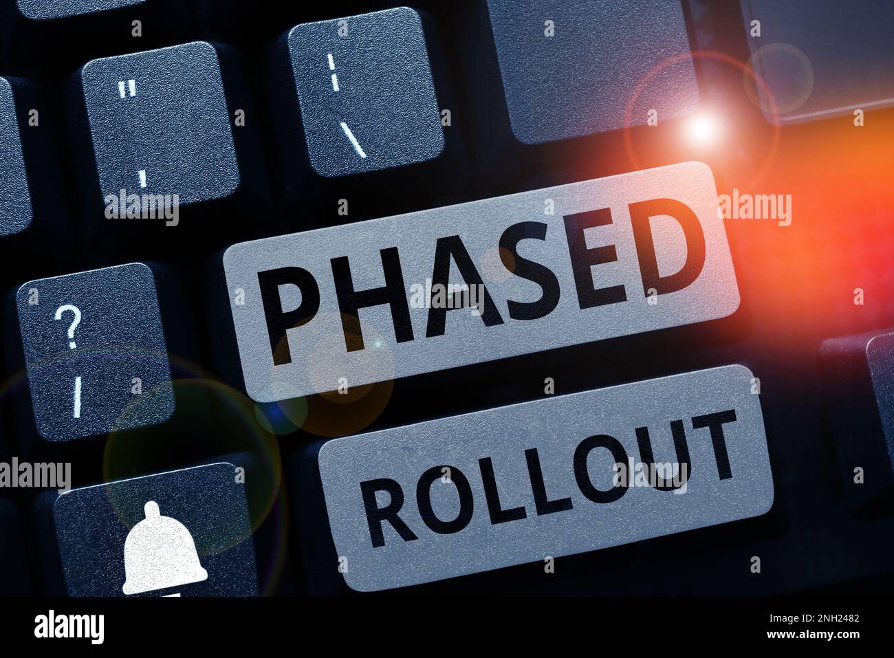 Text sign showing Phased Rollout. Conceptual photo the practice of ...