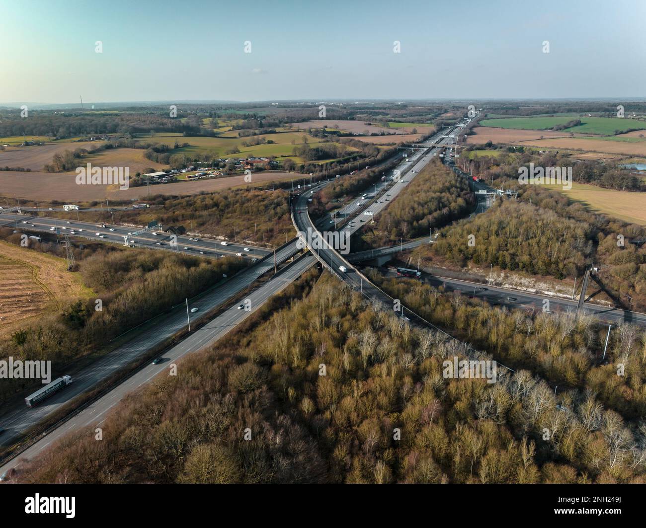 Busy Motorway Interchange Junction in the UK Stock Photo - Alamy