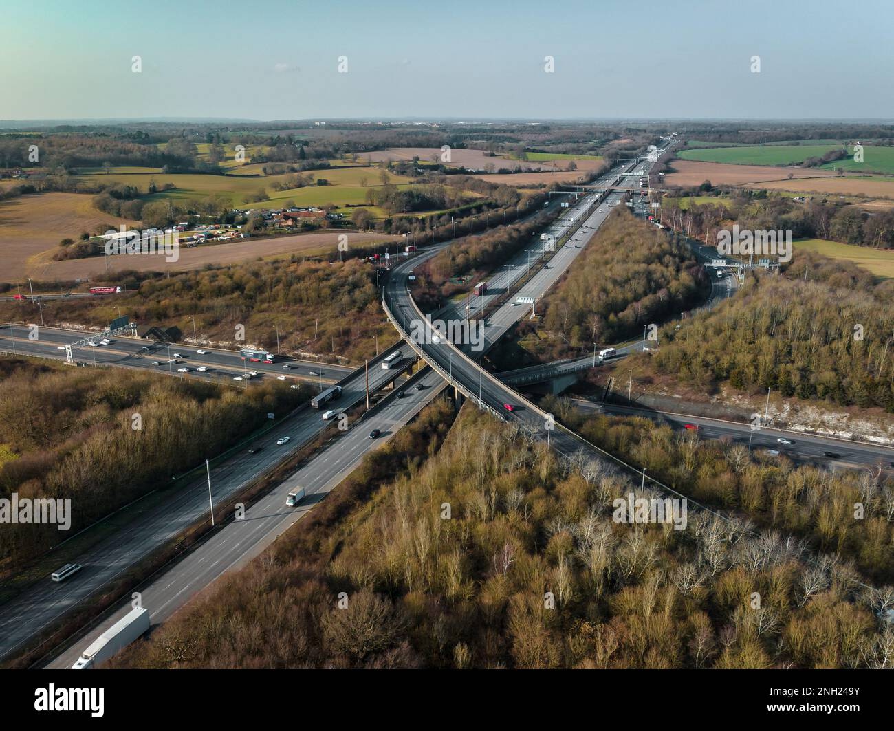 Busy Motorway Interchange Junction in the UK Stock Photo - Alamy