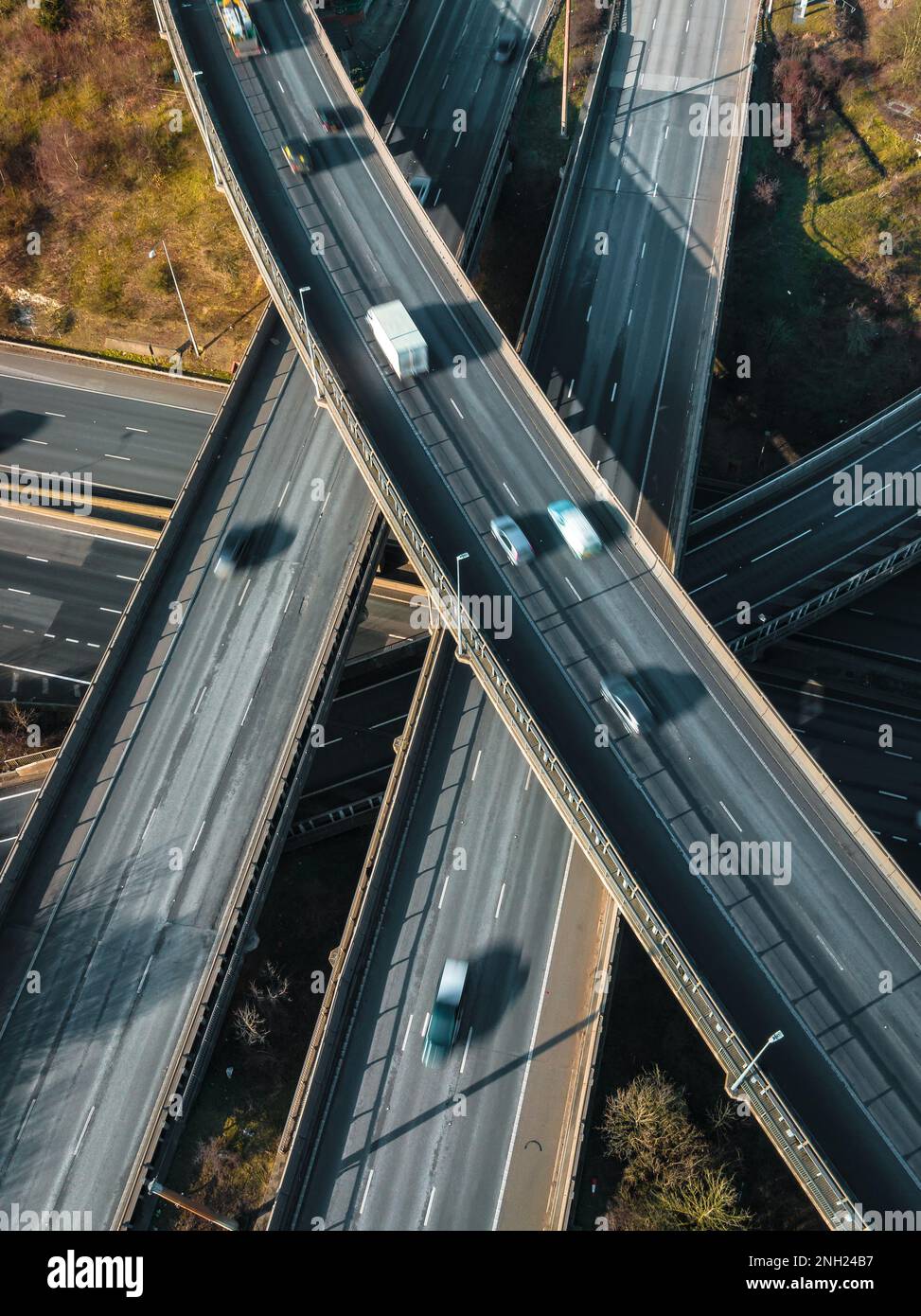 Busy Motorway Interchange Junction in the UK Stock Photo - Alamy