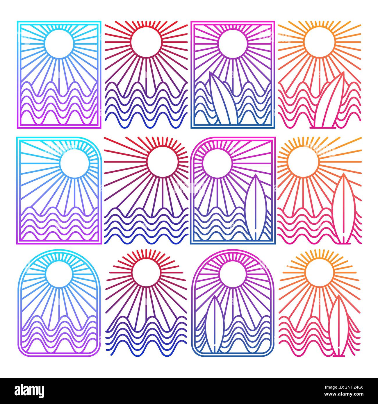 Summer theme collection design artwork. Editable, resizable, EPS 10 ...