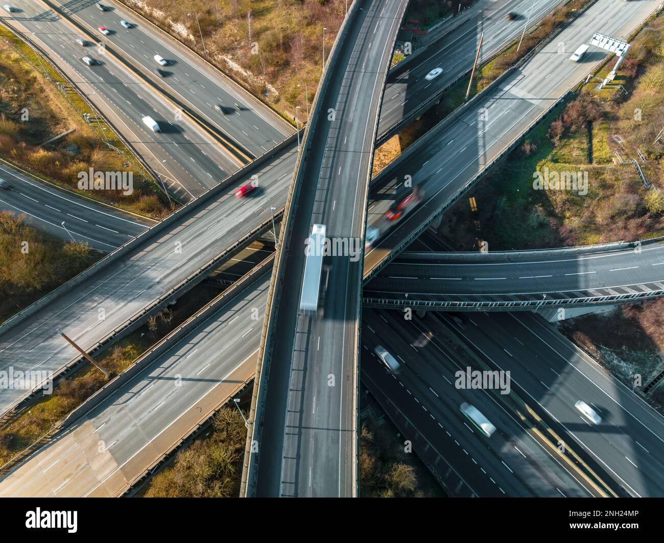 Busy Motorway Interchange Junction in the UK Stock Photo - Alamy