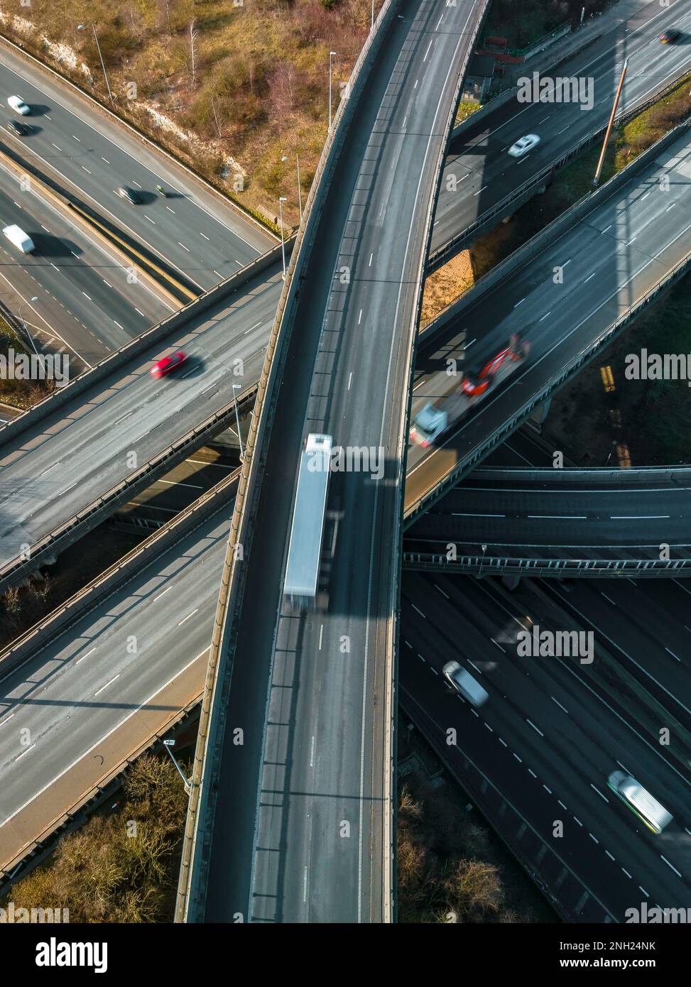 Busy Motorway Interchange Junction in the UK Stock Photo - Alamy