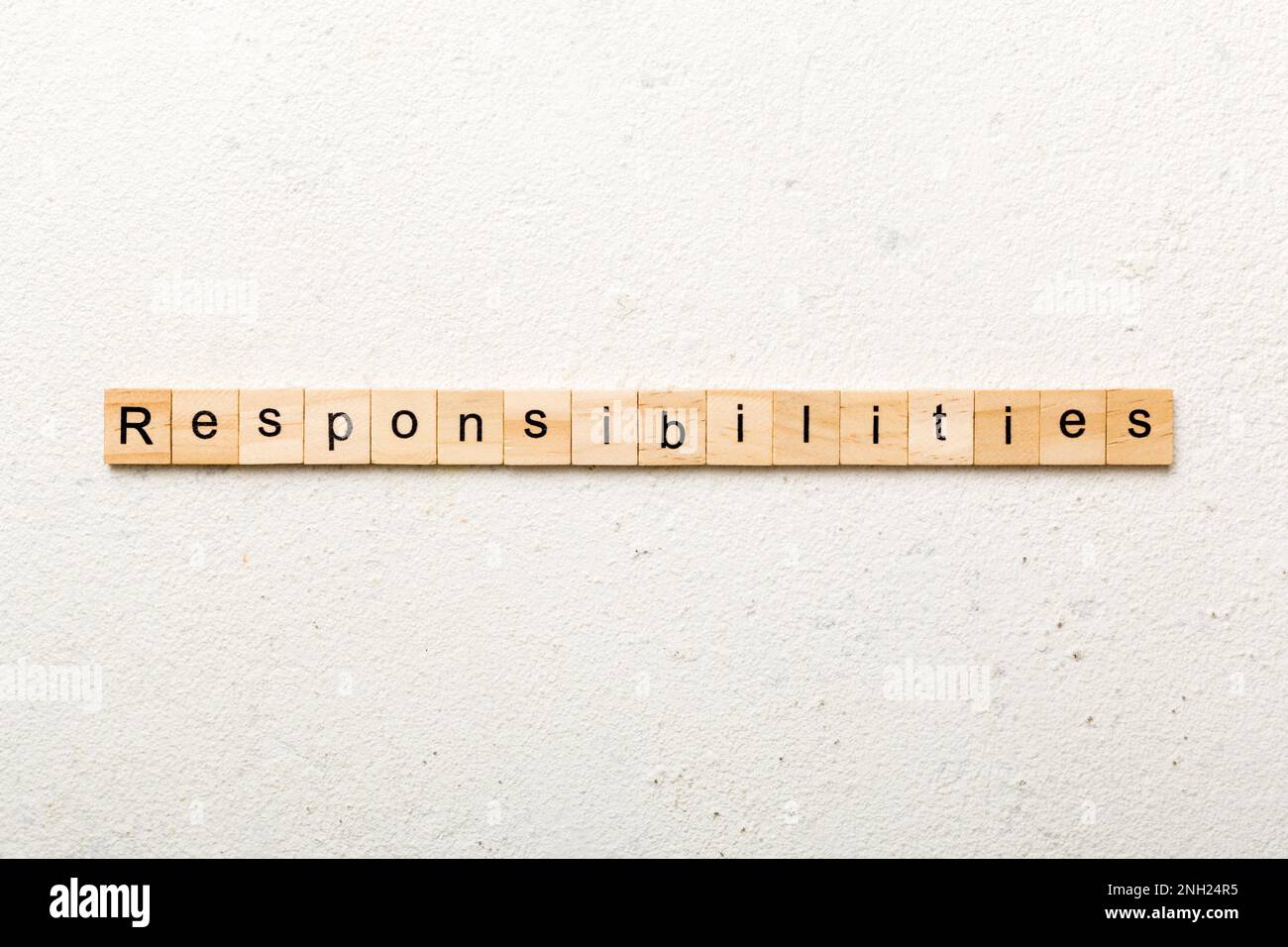 responsibility word written on wood block. responsibility text on table ...