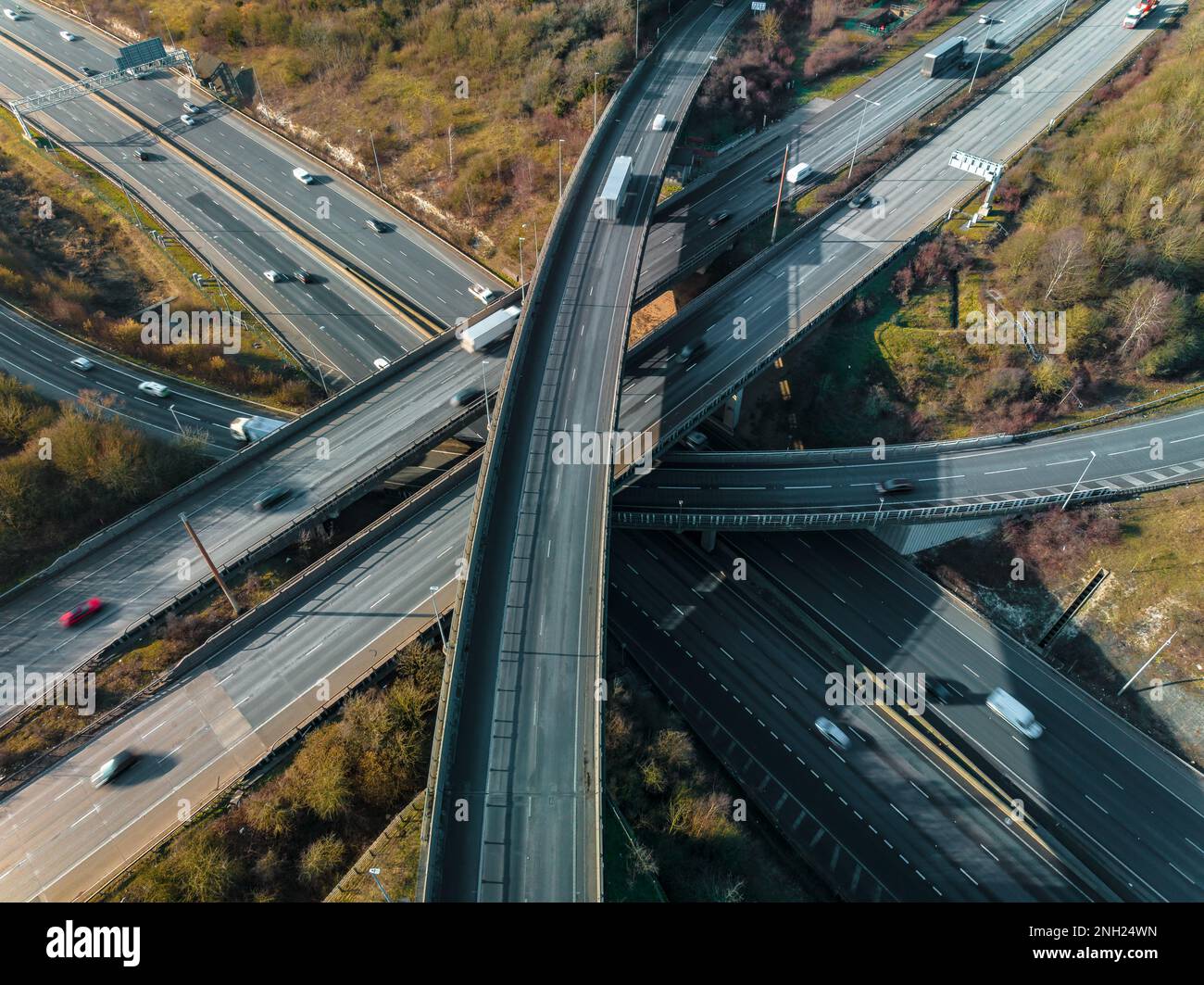 Busy Motorway Interchange Junction in the UK Stock Photo - Alamy