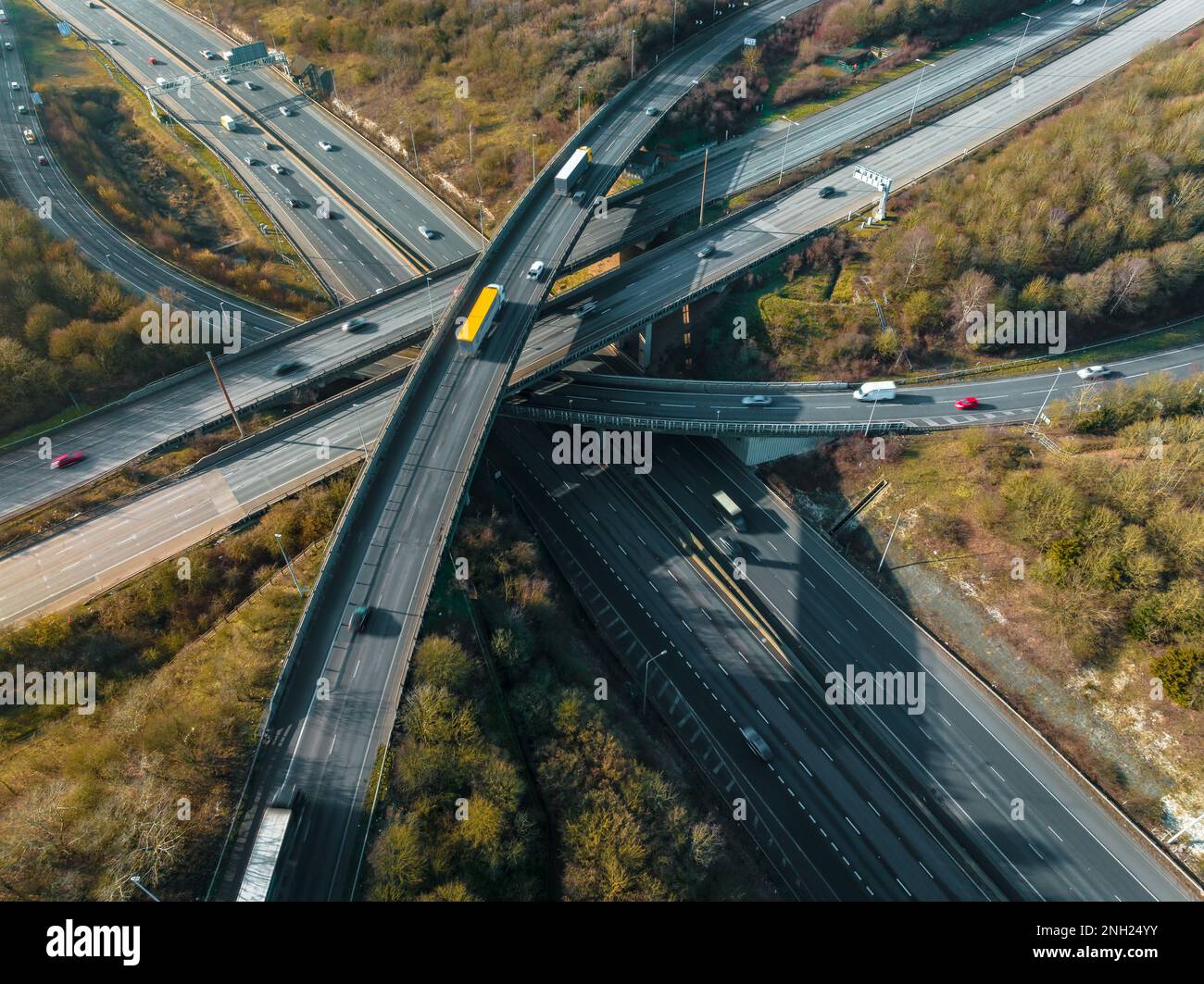 Busy Motorway Interchange Junction in the UK Stock Photo - Alamy