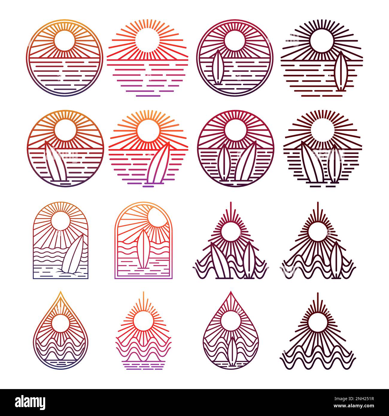 Summer theme collection design artwork. Editable, resizable, EPS 10 ...