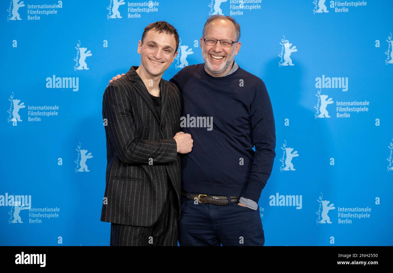 Berlin, Germany. 20th Feb, 2023. Actor Franz Rogowski from Germany (l ...