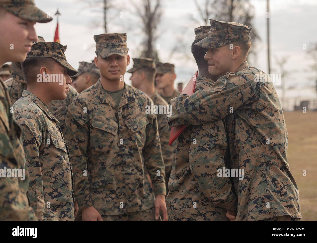 U.S. Marines congratulate Cpl. Marco Hernandez, a Ridgecrest ...