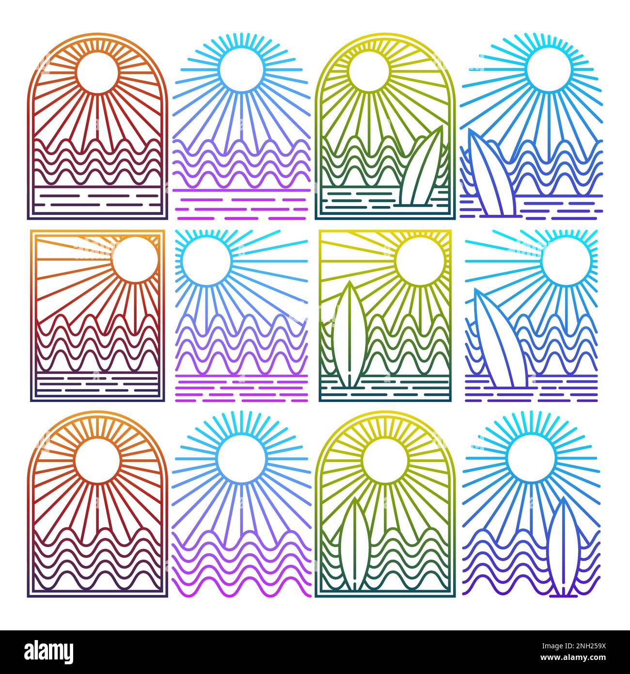 Summer theme collection design artwork. Editable, resizable, EPS 10 ...