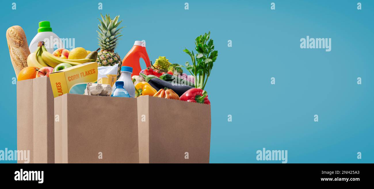 Bags full of groceries hi-res stock photography and images - Alamy