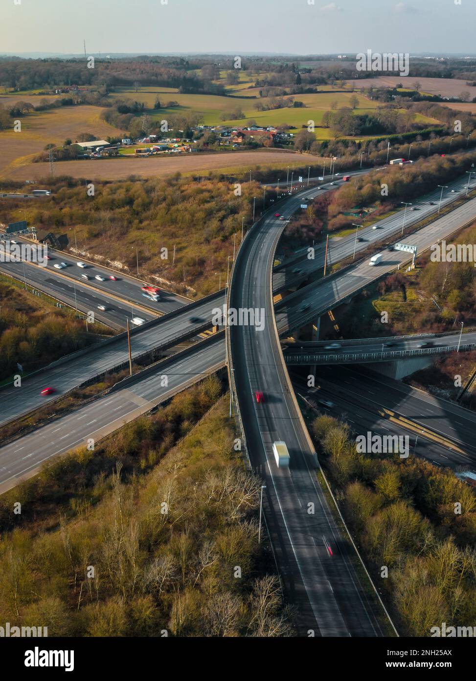 Busy Motorway Interchange Junction in the UK Stock Photo - Alamy
