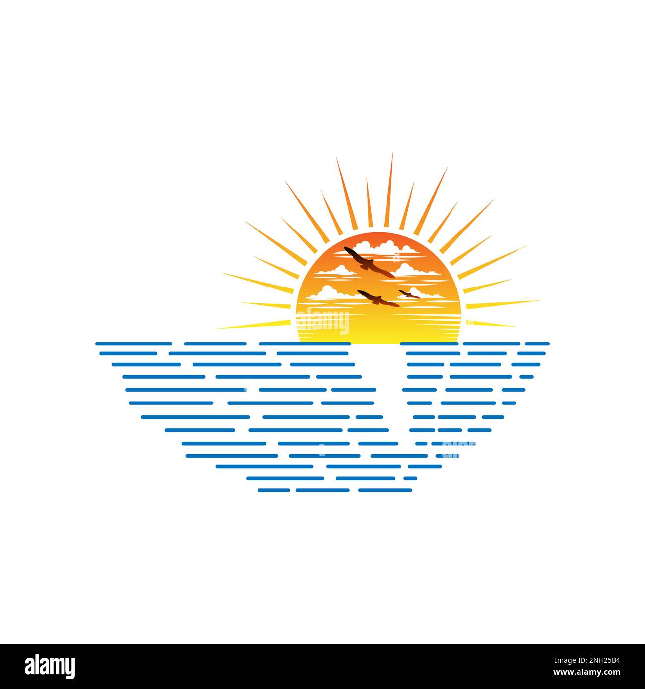 Summer sunshine on the beach artwork design. Editable, resizable, EPS ...