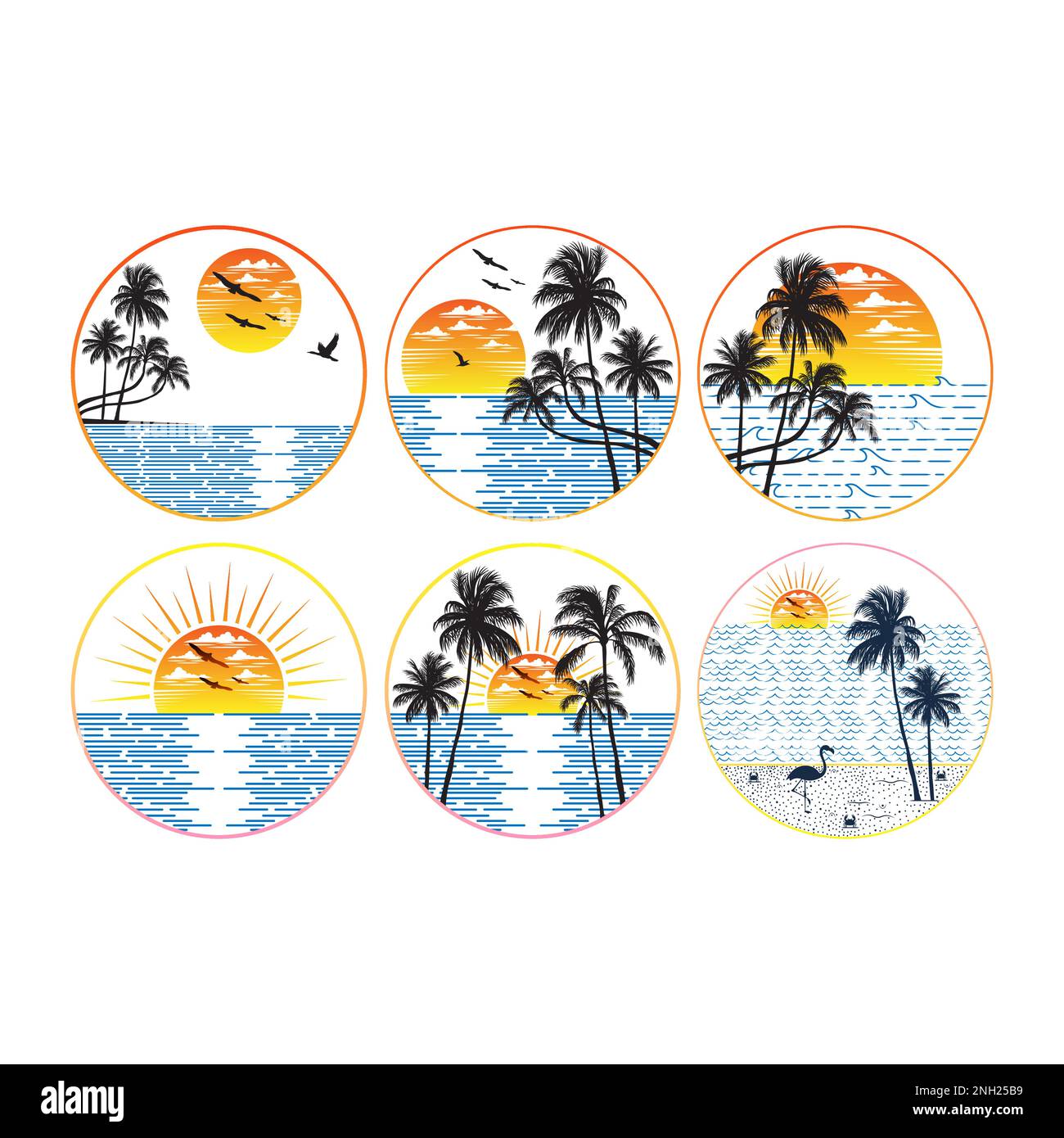 Summer theme collection design artwork. Editable, resizable, EPS 10 ...