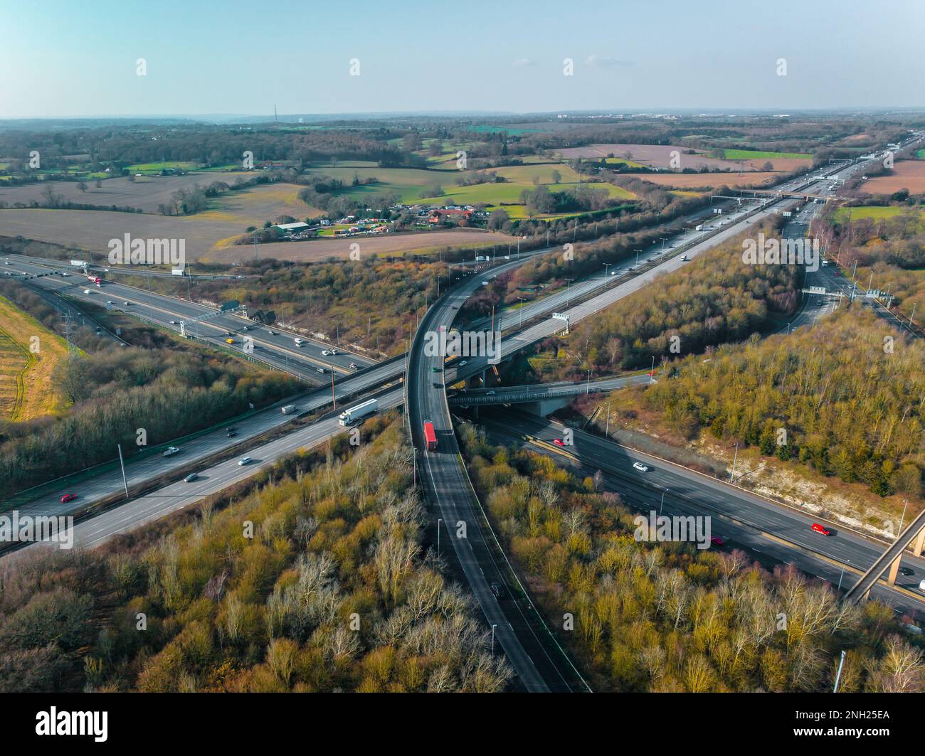 Busy Motorway Interchange Junction in the UK Stock Photo - Alamy