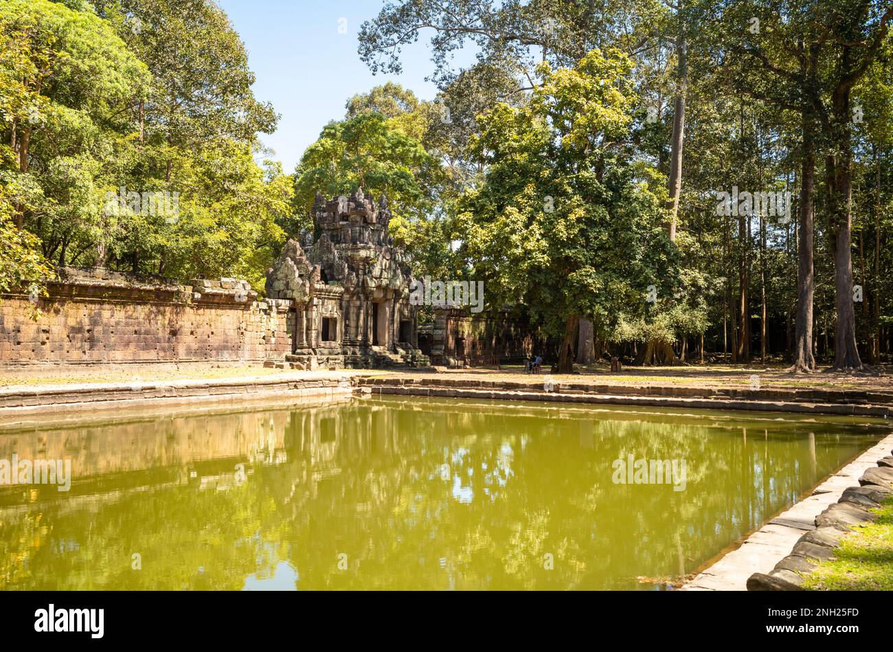 The ancient Royal Baths within the ruined Royal Palace behind the ...