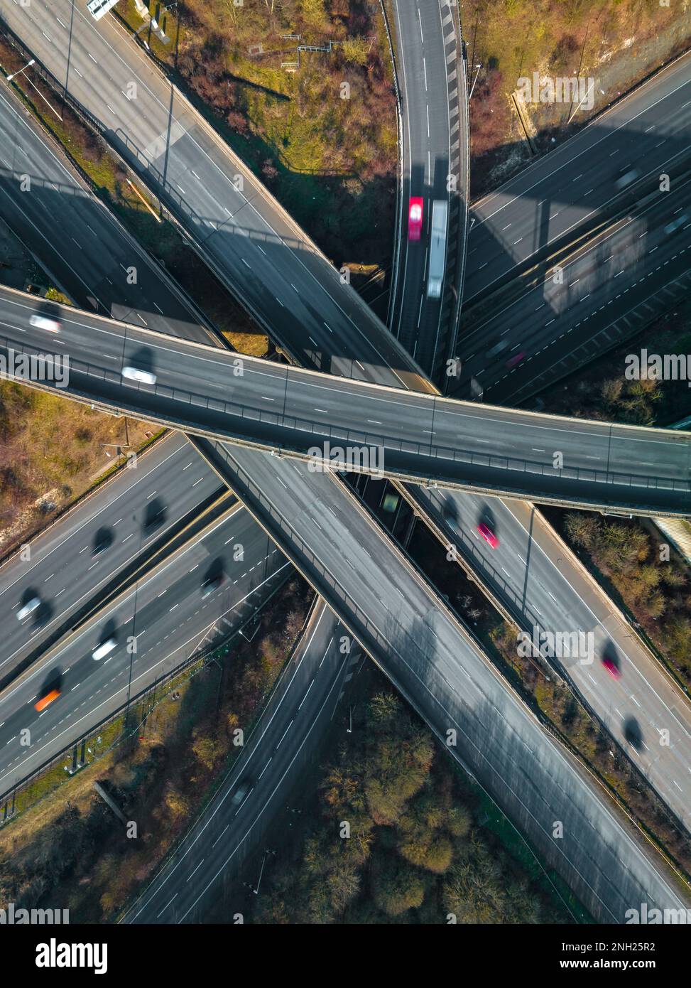 Busy Motorway Interchange Junction in the UK Stock Photo - Alamy