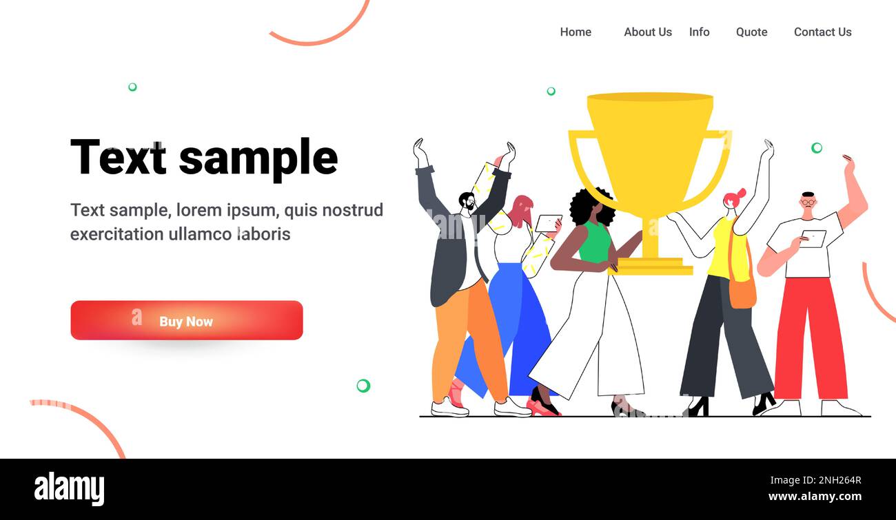 businesspeople team holding golden trophy cup business people ...