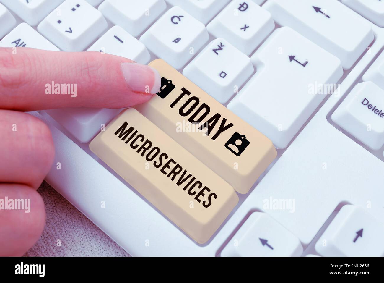 Handwriting text Microservices. Word for Software development technique ...