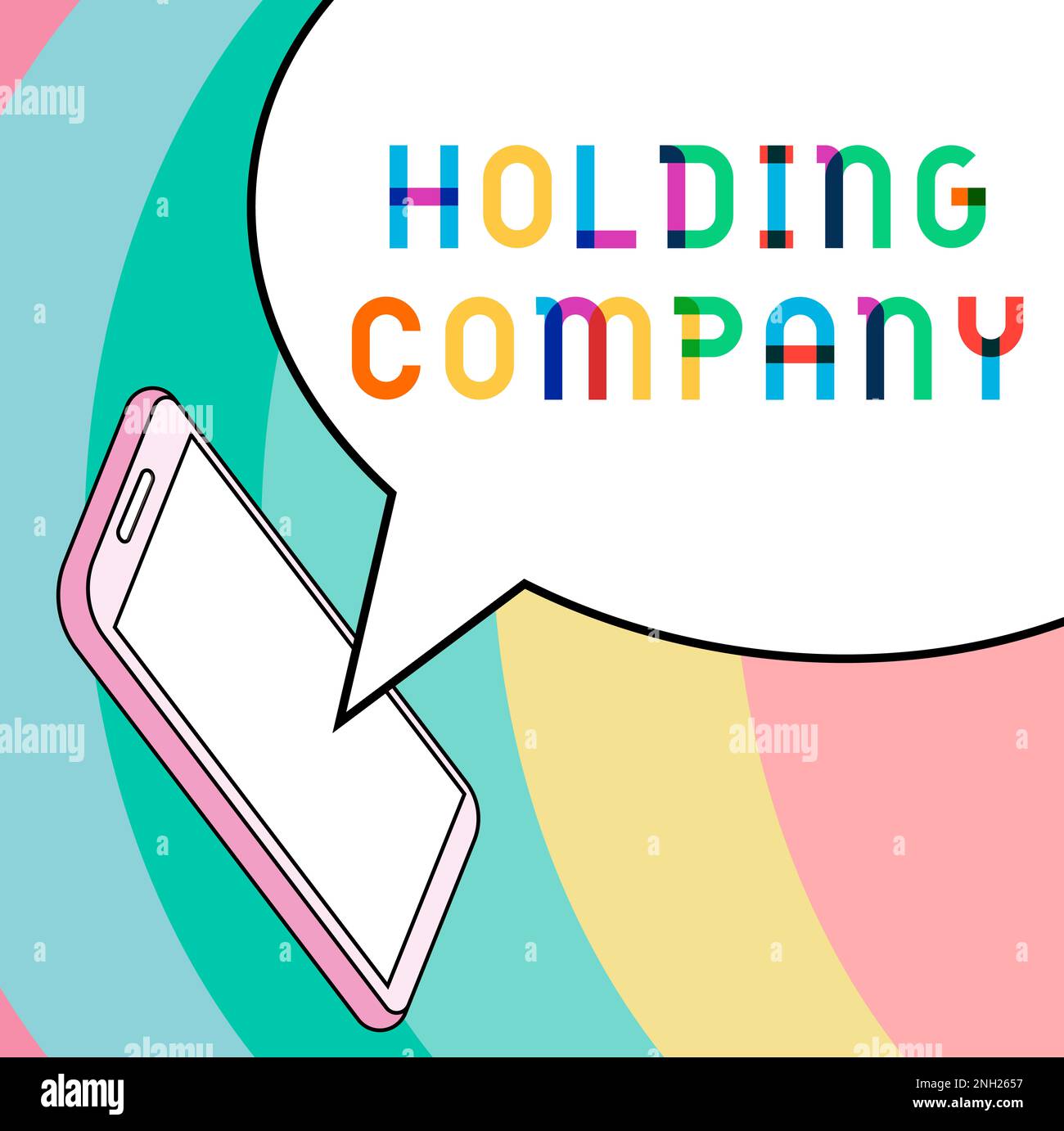 Conceptual caption Holding Company. Business idea stocks property and ...